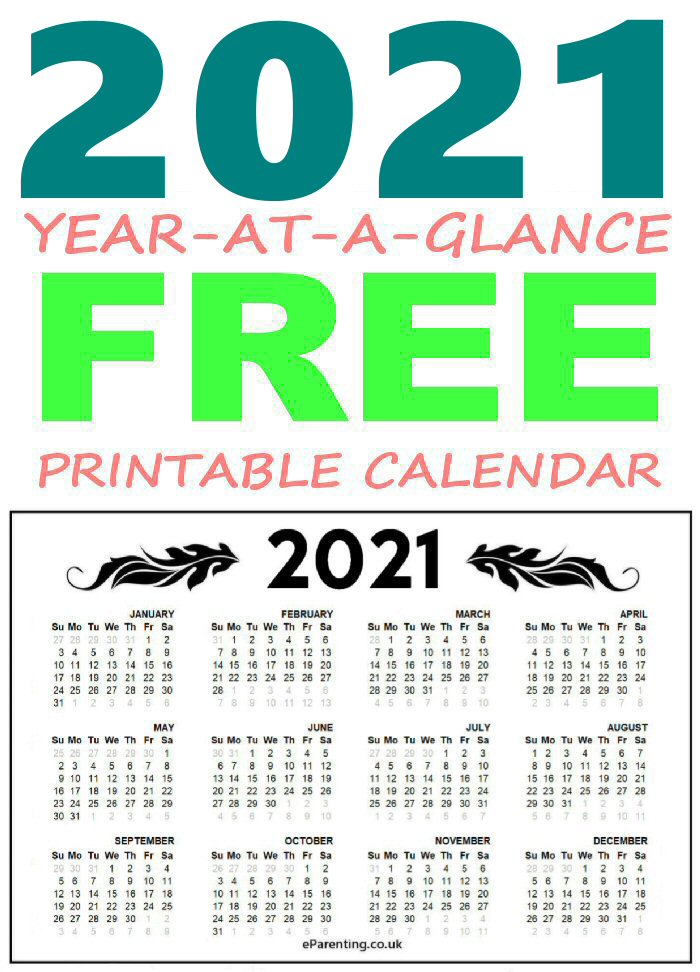2021 Free Printable Calendar