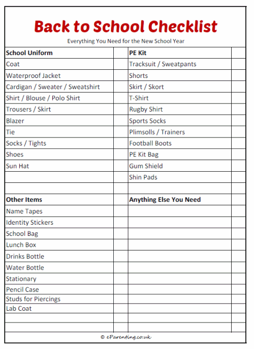 Back to School Checklist + Free Printable!