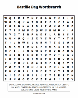 Bastille Day Wordsearch