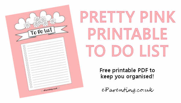 Pretty Pink Printable To Do List PDF